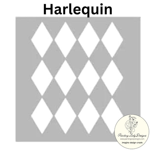 Harlequin Stencil Modern Magic Designs – Painting Lady Designs ...